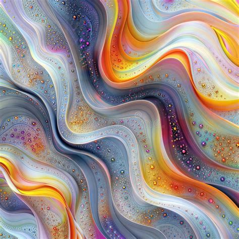 Swirling Colorful Fluid Patterns With Iridescent Droplets Generative