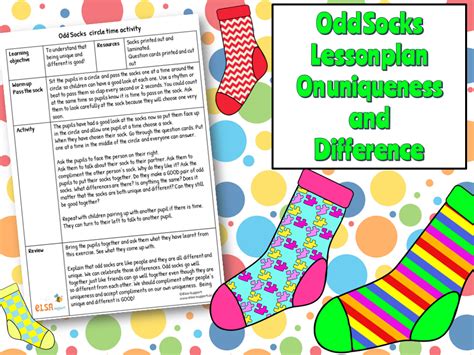 Odd Socks Lesson Plan On Difference Elsa Support