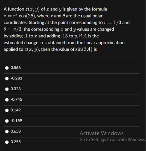 Solved A Function Z X Y Of X And Y Is Given By The Formula Chegg Com