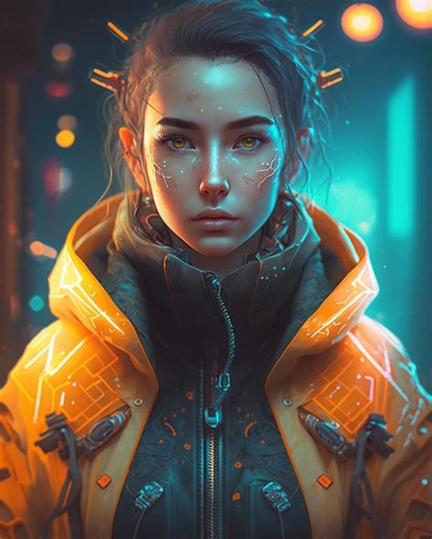 Premium Ai Image Ai Generated Image Of A Cyberpunk Girl Digital