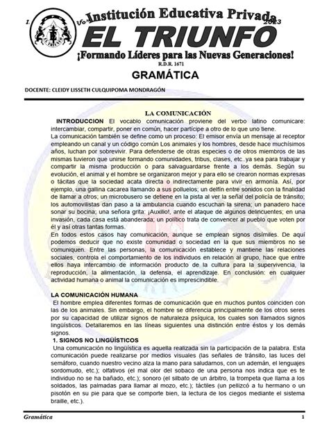 La Comunicación 1° Descargar Gratis Pdf Comunicación Información