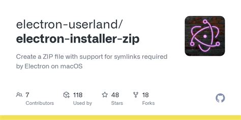 GitHub Electron Userland Electron Installer Zip Create A ZIP File With Support For Symlinks
