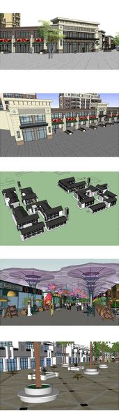 💎【sketchup Architecture 3d Projects】15 Types Of Commercial Street Desi