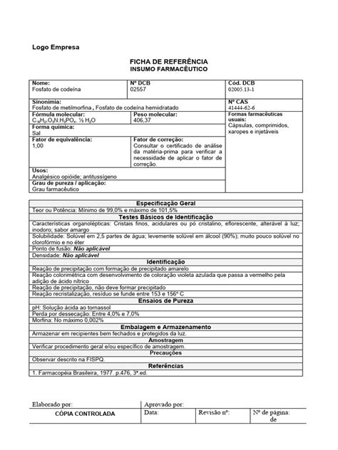 Fosfato De Codeína Pdf Solubilidade Química