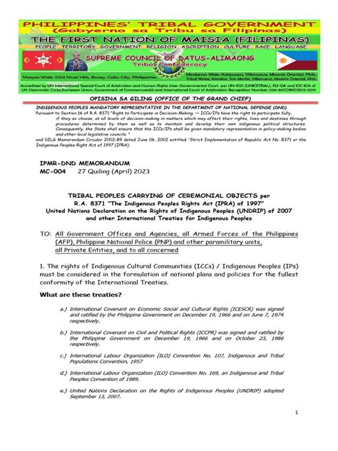 Dnd Ipmr Mc 004 Ceremonial Objects Pdf International Labour