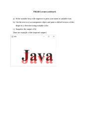 TM240 Activity 4 Docx TM240 Lecture Activity 4 A Write Suitable Java