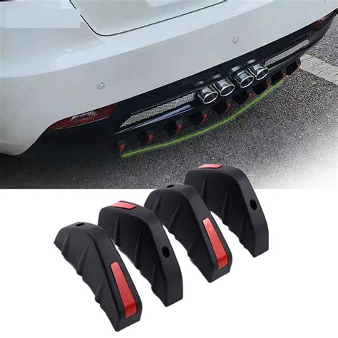 FYUU 4X Car Rear Bumper Diffuser Molding Point Garnish Lip Spoiler
