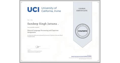 Sandeep Singh On Linkedin Completion Certificate For Natural Language Processing And Capstone