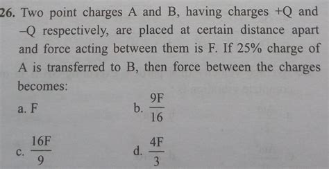 [answered] 26 two point charges a and b having charges q and q kunduz