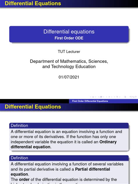 First Order Differential Download Free Pdf Equations Ordinary Differential Equation