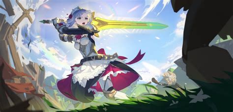 Noelle And Hilichurl Genshin Impact Drawn By Qianjiguibian Danbooru