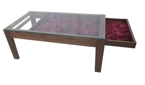 Image Gallery Of Glass Top Display Coffee Tables With Drawers View 1