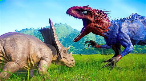 Carnivore And Herbivore Dinosaurs Battle Isla Nublar Jurassic World