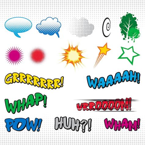 有漫畫風格的漫畫演講和泡插圖 Premium矢量