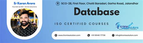 Database Course In Jalandhar Itronix Solutions