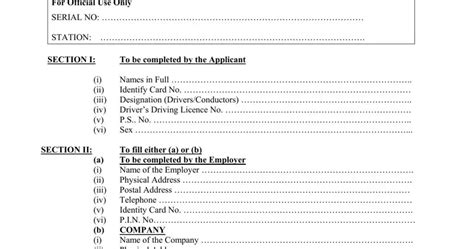 Ntsa Psv Application Form ≡ Fill Out Printable Pdf Forms Online