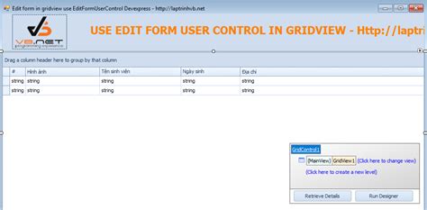 Hướng dẫn chỉnh sửa form trên grid view sử dụng Edit Form User Control trong Devexpress