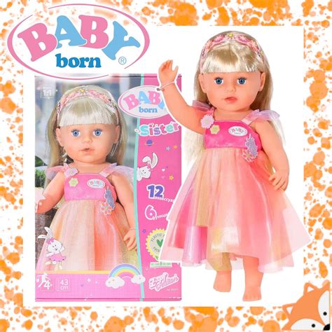 Кукла Zapf Creation Baby Born Cестричка Блондинка в платье единорога ...