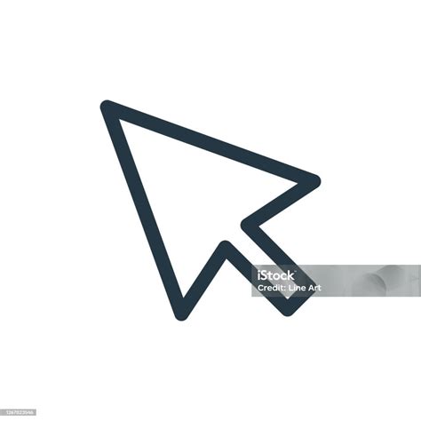 기타 개념에서 커서 아이콘 벡터입니다 커서 편집 가능한 스트로크의 얇은 선 그림입니다 웹 및 모바일 앱 로고 인쇄 미디어에 사용할 커서 선형 사인 에 대한 스톡 벡터