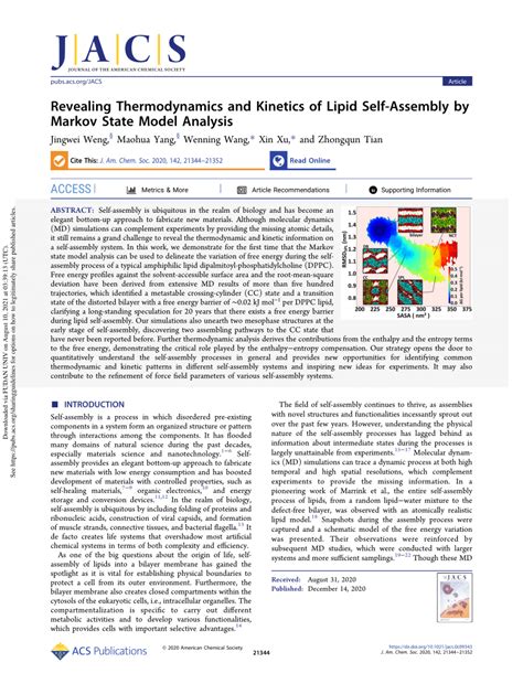 Pdf Revealing Thermodynamics And Kinetics Of Lipid Self Assembly By