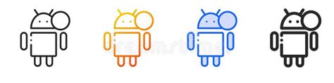 Android Iconthin Linear Gradient Blue Stroke And Bold Style Design