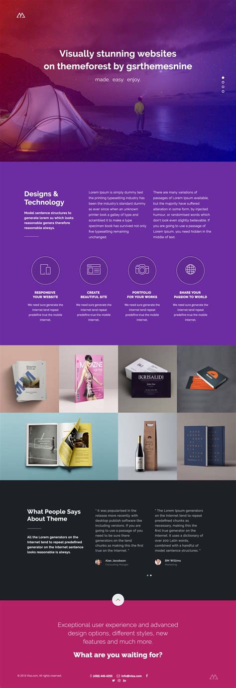 Vixa Responsive Multi Purpose Html5 Template Html5 Templates Web Inspiration Templates