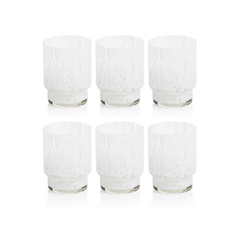 White Andria Tortoise Tumbler Glasses Set Of 6 By Zodax Seven Colonial