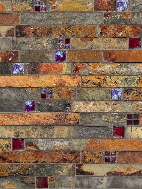 Subway Slate Glass Mosaic Kitchen Backsplash Tile