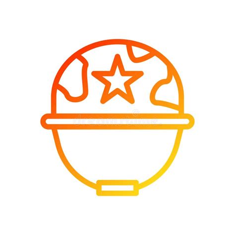 Helmet Icon Gradient Red Yellow Colour Military Symbol Perfect Stock
