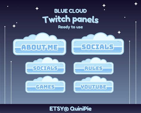 Cloud Twitch Panels Blue Cloud Twitch Panels Sky Cloud Panels For