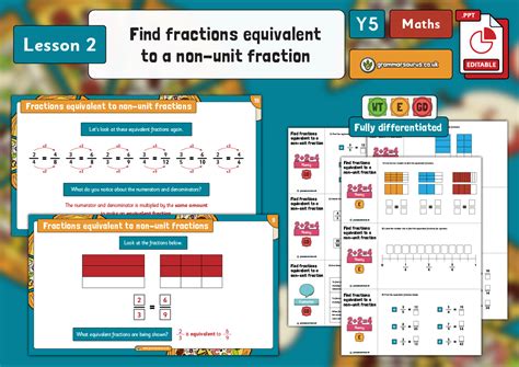 Year 5 Fractions Find Fractions Equivalent To A Non Unit Fraction Lesson 2 Grammarsaurus