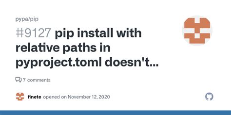 Pip Install With Relative Paths In Pyproject Toml Doesn T Seem To Work Issue Pypa Pip