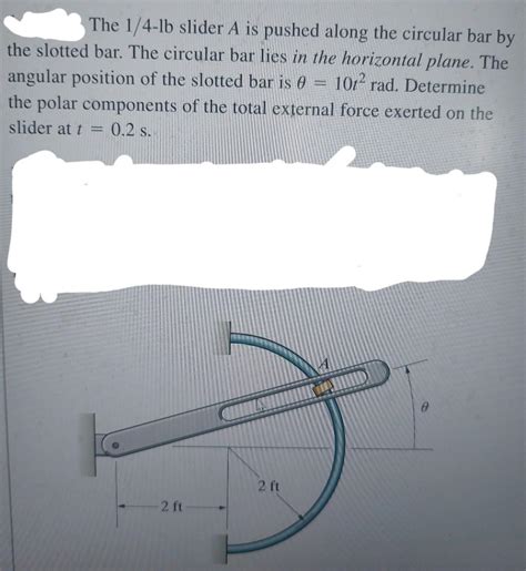 Solved The 14 Lb Slider A Is Pushed Along The Circular Bar