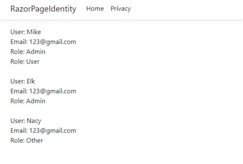 List Users With Roles In A Razor Page Using 60 Identity