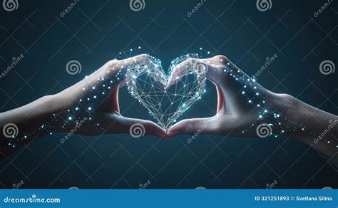 Heart Shape Formed By Human And Ai Hands Symbolizing Ethical Ai