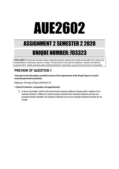 Aue2602 Assignment 2 Semester 2 2020 4 Warning Tt Undefined