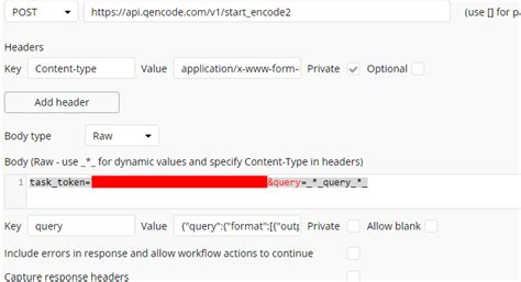 How Setup This Api Call Data Urlencode Qencode Transcoding Apis