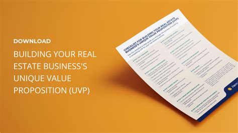 Checklist Build Your Real Estate Unique Value Proposition Sierra