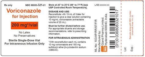 Voriconazole Injection Fda Prescribing Information Side Effects And Uses
