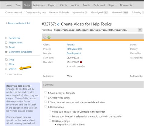 remove recurrence from recurring tasks intervals task help