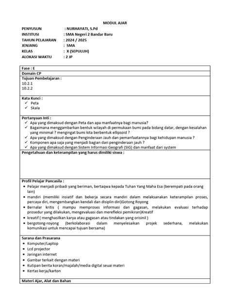 Modul Ajar 2 Fase E Peta Pdf