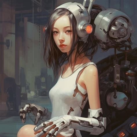 Premium Photo Cyberfemale Cyborg Futuristic Robotic Girl