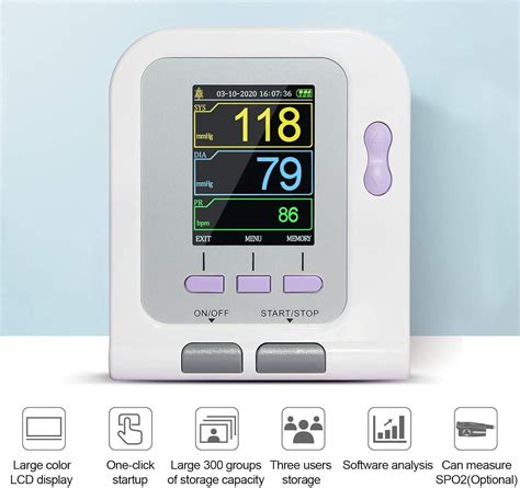 Monitor de presión arterial totalmente automático del brazo superior modos puños sin