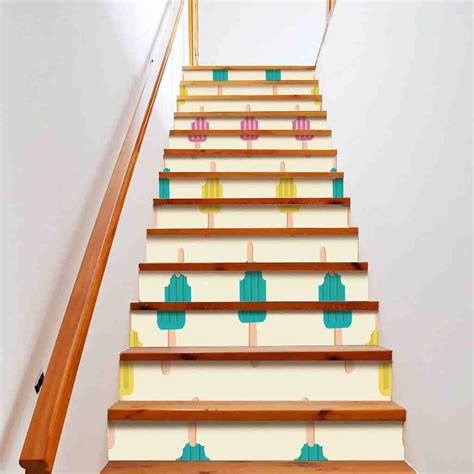 Ice Cream Stair Stickers Summer Dessert Stairway Decals Removable