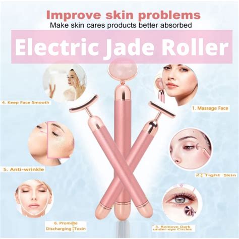 Sg 4 In 1 Electric Jade Roller Face Massager Beauty Bar Facial Roller