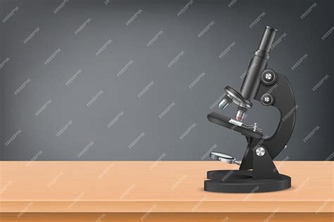 학교 칠판 배경 화학 생물학 도구 과학 실험실 연구 교육 개념 디자인 서식 파일에 대 한 나무 테이블에 벡터 3d 현실적인 검은