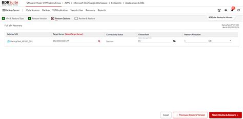 Full Vm Recovery