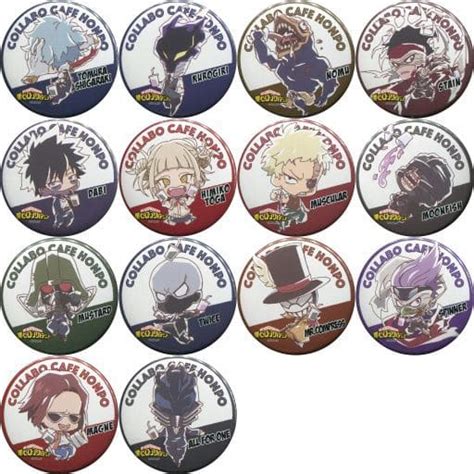 駿河屋 全14種セット 「charadri 僕のヒーローアカデミア×collabo Cafe Honpo ヴィラン 缶バッジ」（バッジ