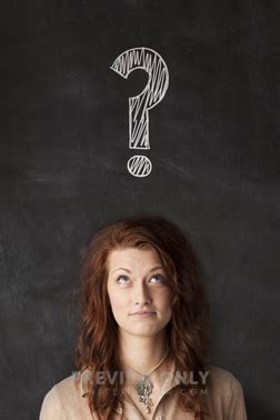 Question Mark Chalkboard Woman Girl Questioning Question Stock Photos Prixel Creative
