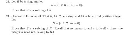 solved 23 ﻿let r ﻿be a ring and lets {rinr r r 0}prove